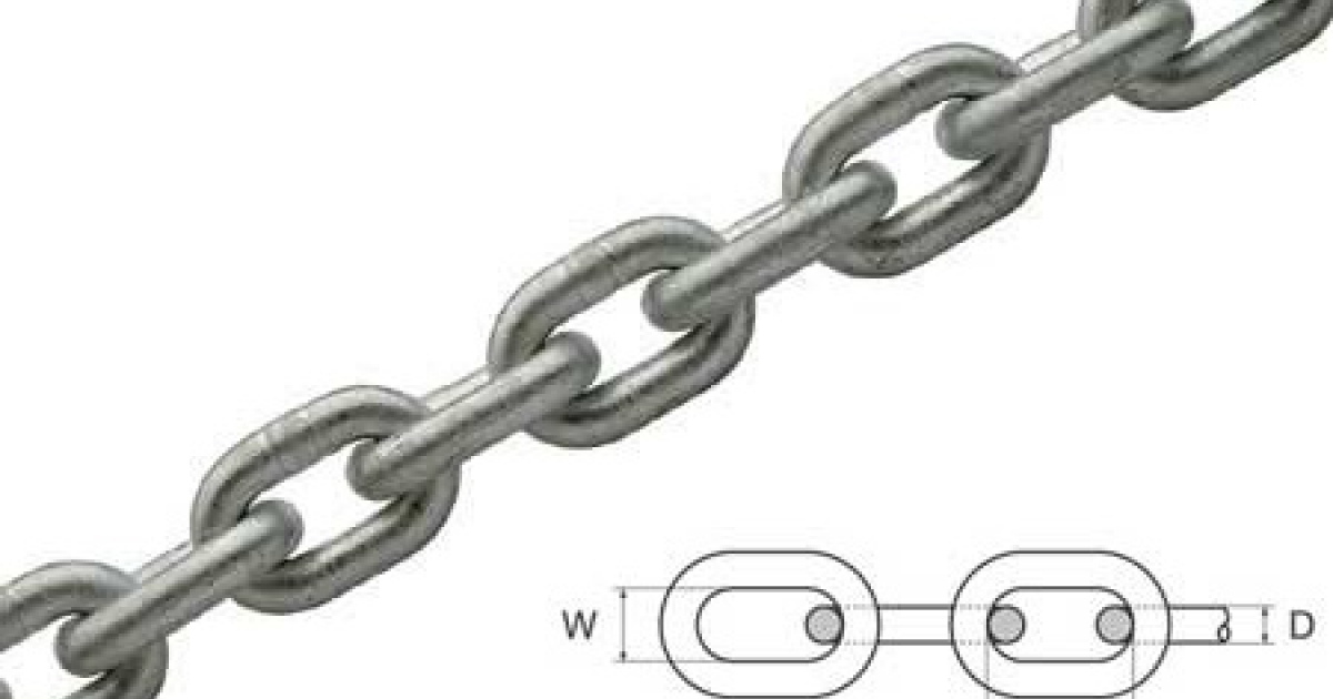 Cadena de acero galvanizado calibrado para cabrestantes - Cadenas ...
