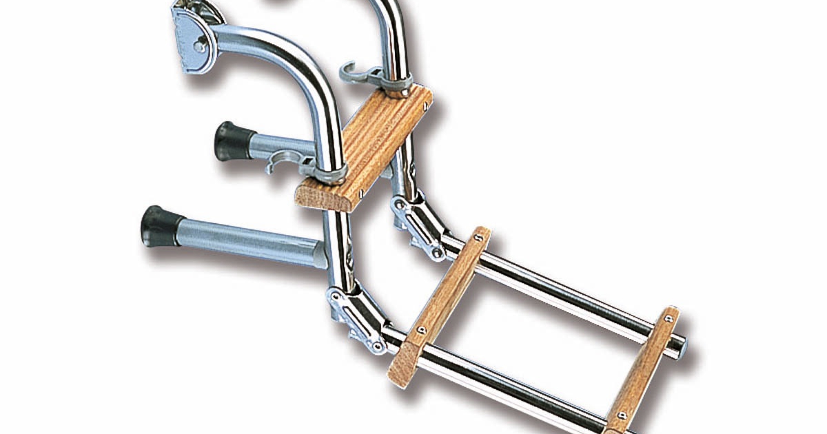 Escalera mod. Kiria plegable con peldaños de madera - Escaleras de popa ...